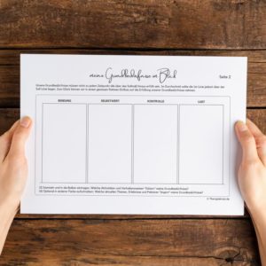 Arbeitsblatt "Grundbedürfnisse im Blick" • Grawe • Therapie