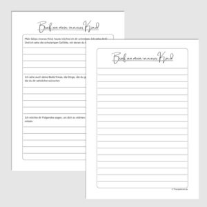 Arbeitsblatt "Brief an mein inneres Kind" • Schematherapie • Therapiekram